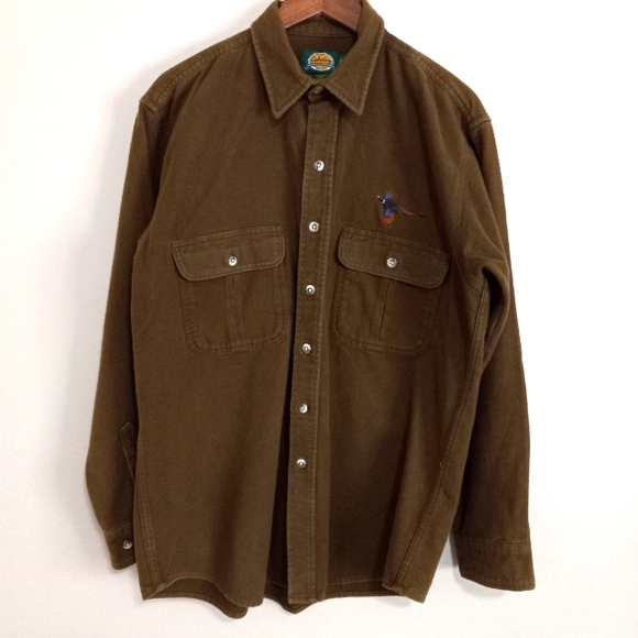 Cabela's | Shirts | Cabelas L Mens Hunting Shacket Shirt In Olive Brown ...